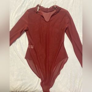 Sweaters | Burgundy Sheer See Through Body Suite | Poshmark